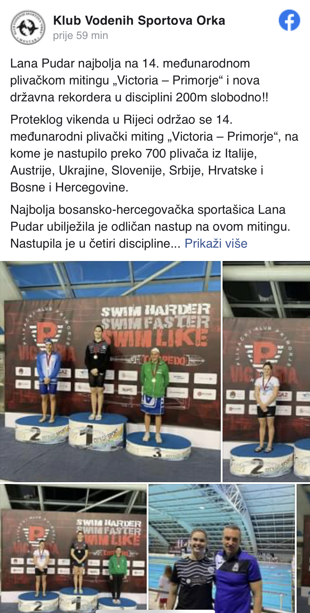 Bh. sirena Lana Pudar oduševila nastupom u Rijeci: Medalje, novi rekordi i glavna nagrada mitinga