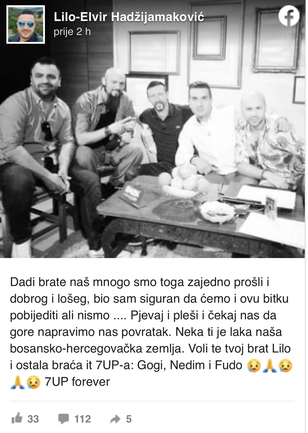 U 46. godini preminuo je Damir Pašić Dadi iz grupe Seven up